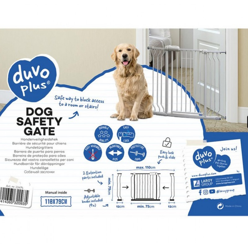 Duvo Plus Dog Safety Gate, 75-110cm - sētiņa suņiem