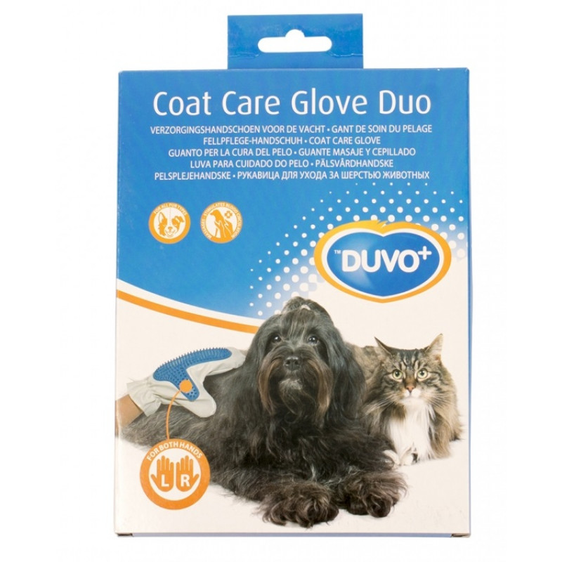 Duvo Plus Coat care glove duo - birste-cimds ar gumijas sariem