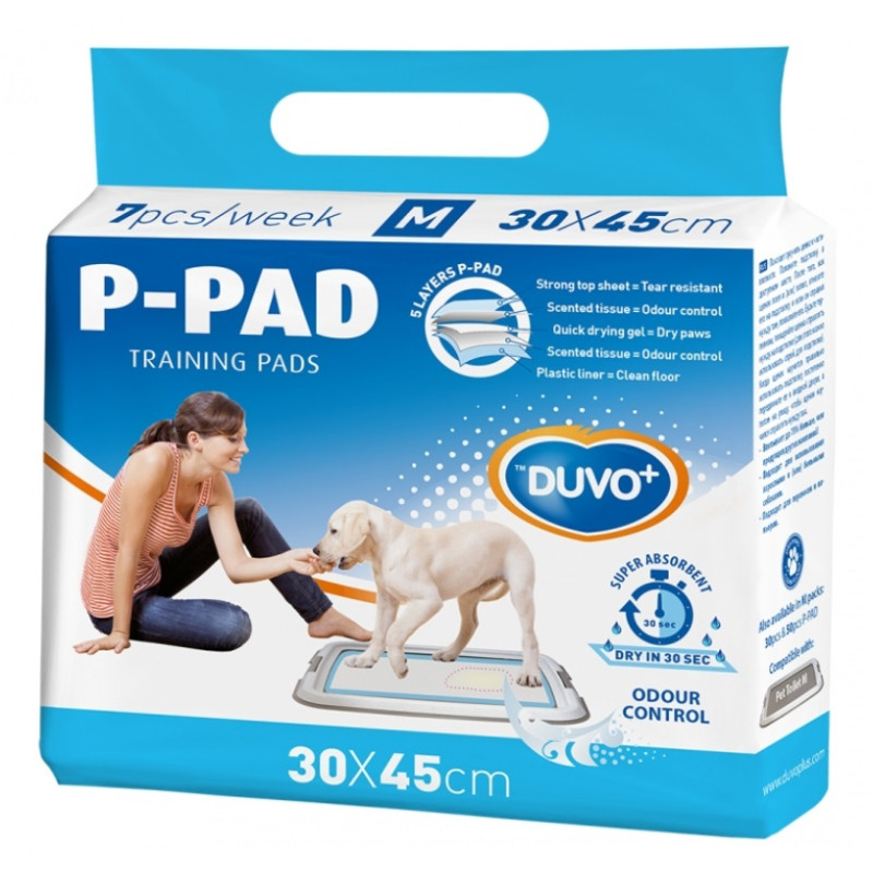 Duvo Plus P-pad M, 30*45сm / 30gb - vienreizēji paladziņi suņu tualetēm
